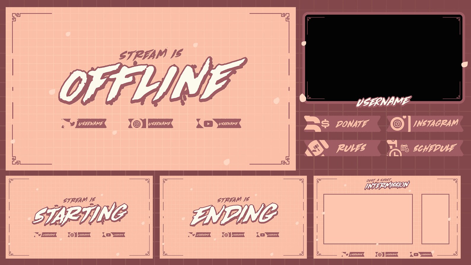 Zanou Stream Overlay Pack // Lo-fi Clean Twitch Pack // Aesthetic ...