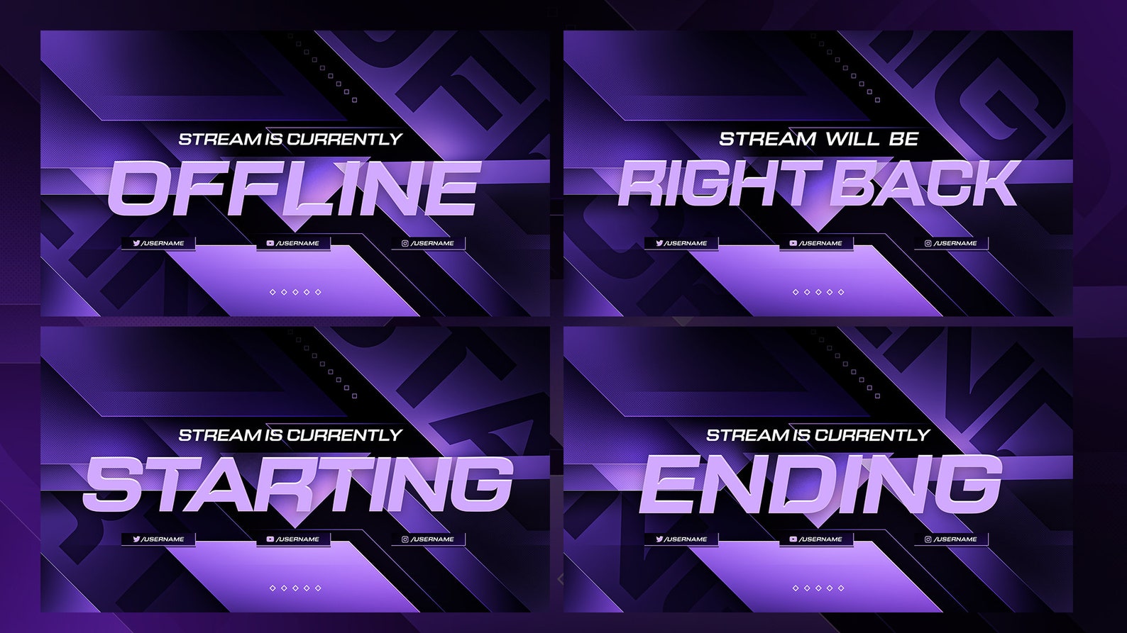 Visionary Stream Overlay Pack Minimal Full Stream Overlays Pack Screens ...