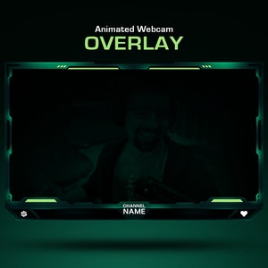 Animated Green Webcam Overlay Template // Minimal Webcam Overlay ...