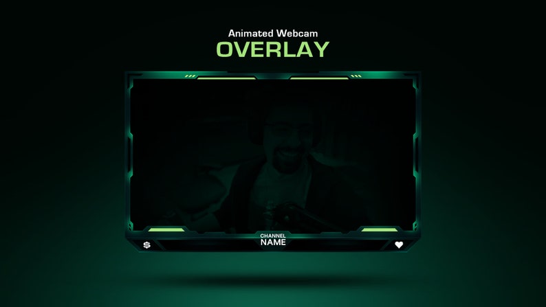 Animated Green Webcam Overlay Template // Minimal Webcam Overlay ...