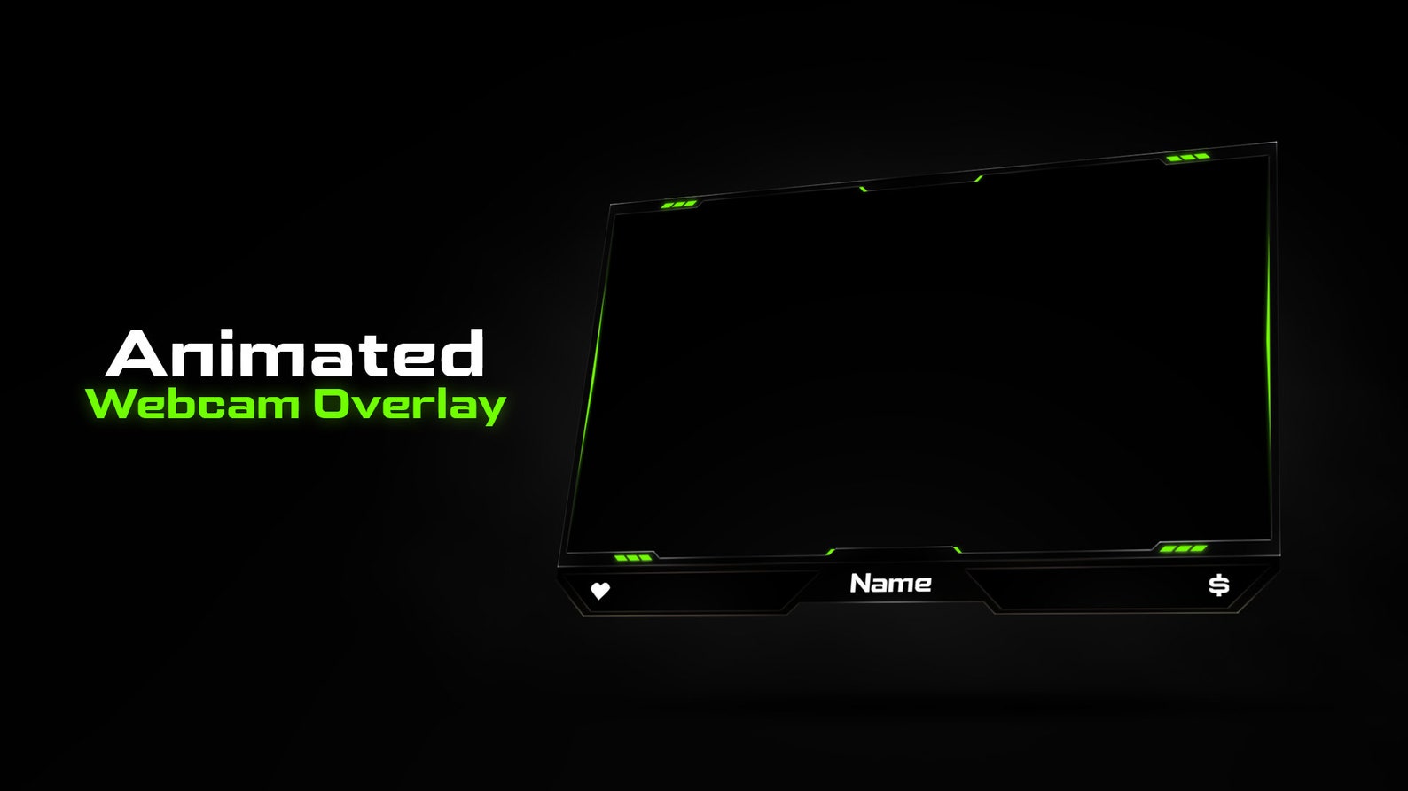 Green Animated Webcam Overlay: Minimalist Stream Facecam Template - Etsy
