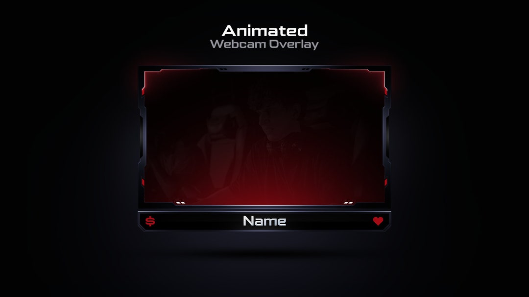 Animated Dark Red Webcam Overlay: Clean Stream Template - Etsy