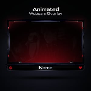 Animated Dark Red Webcam Overlay: Clean Stream Template - Etsy