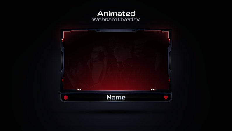Animated Dark Red Webcam Overlay: Clean Stream Template - Etsy