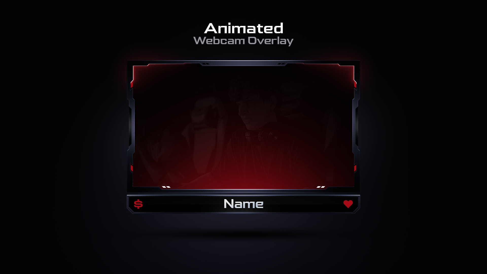 Animated Dark Red Webcam Overlay: Clean Stream Template - Etsy