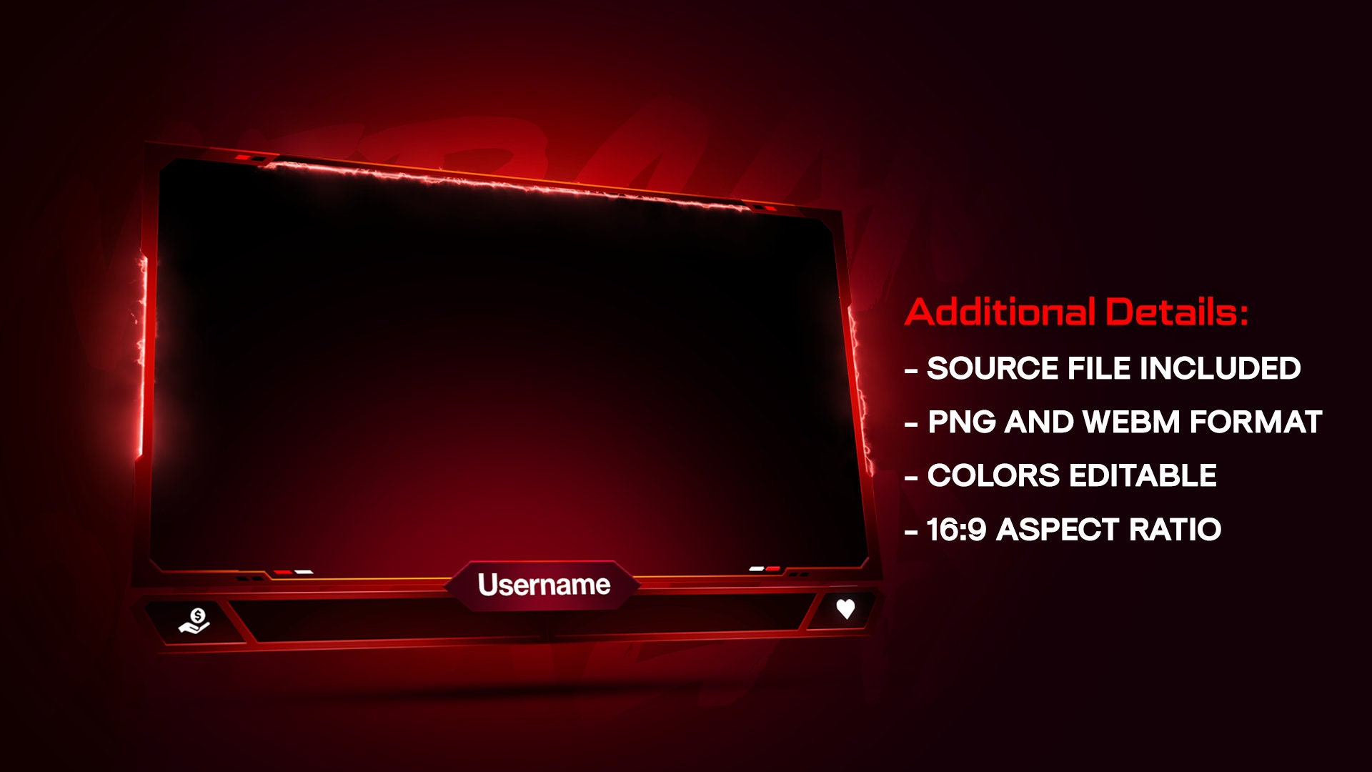 Red Electric Webcam Overlay // Animated Webcam Overlay Template ...