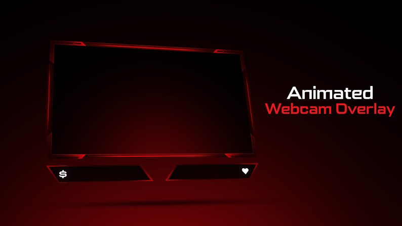 Animate Red Webcam Overlay // Minimal Red Webcam Overlay Template for ...