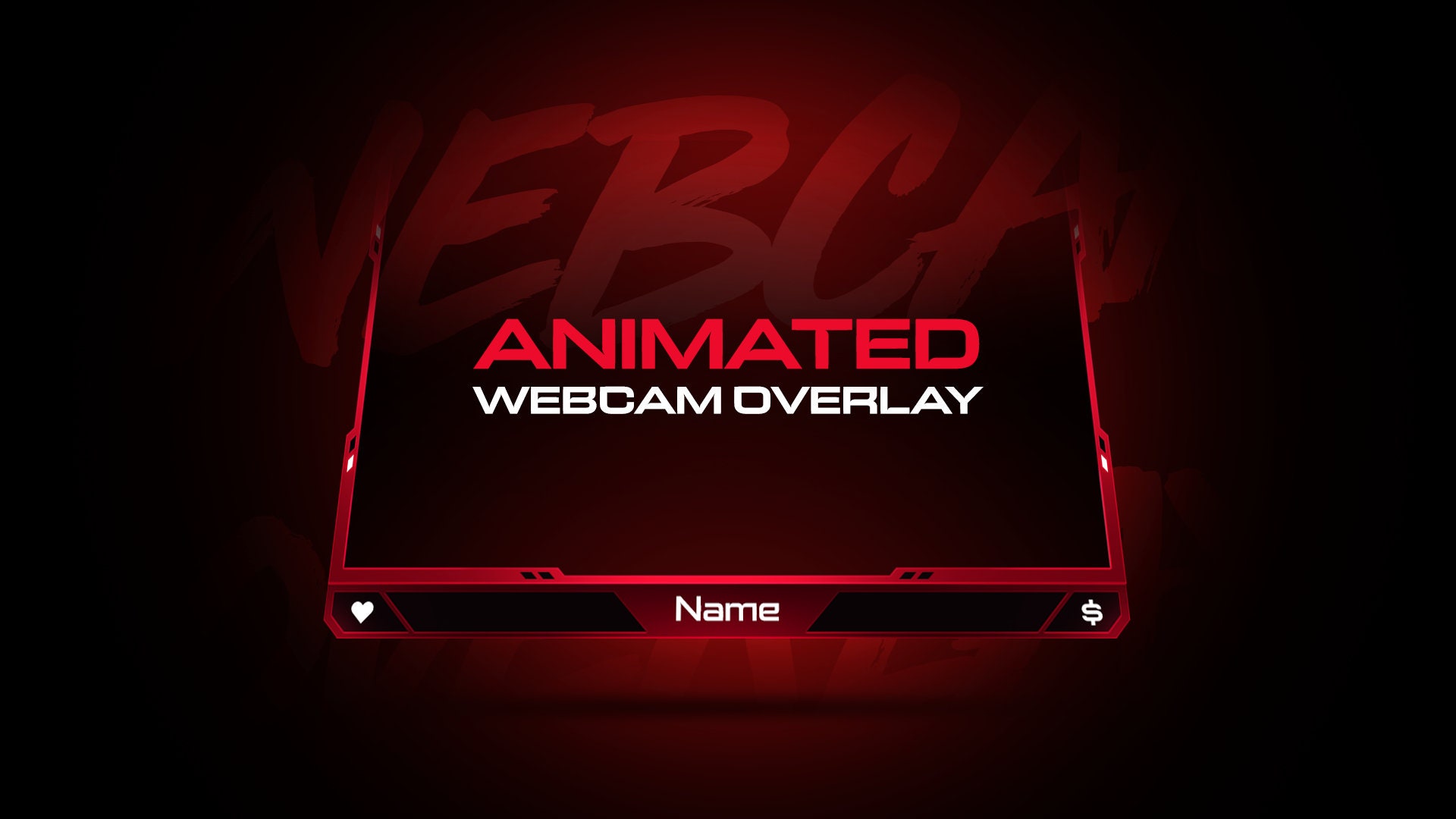 Clean Animated Red Webcam Overlay Template Premade Animated Webcam ...