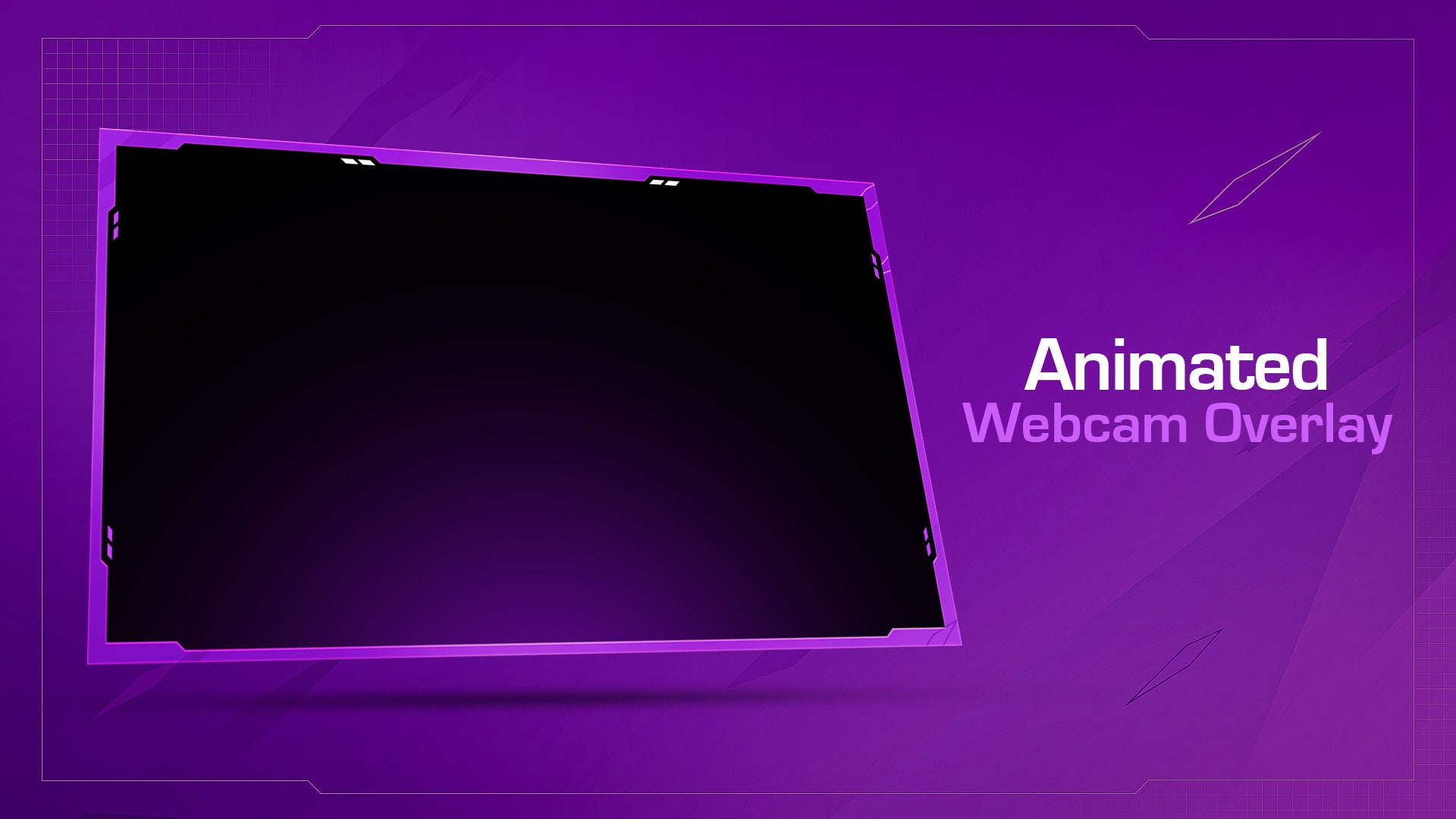 Animated Purple Webcam Overlay Template // Webcam Overlay for Streamers ...