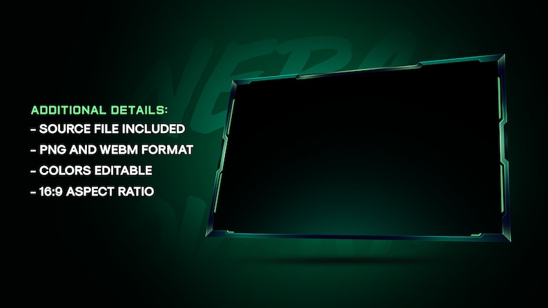 Animated Green Webcam Overlay: Clean Streamer Template - Etsy