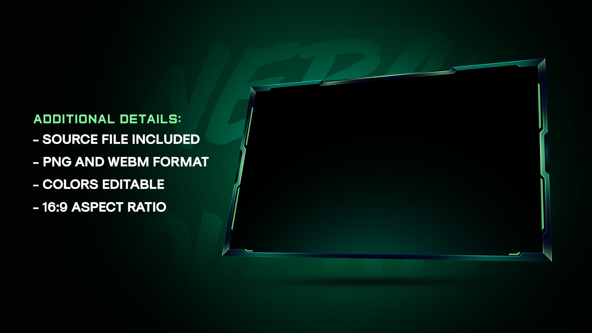 Animated Green Webcam Overlay: Clean Streamer Template - Etsy