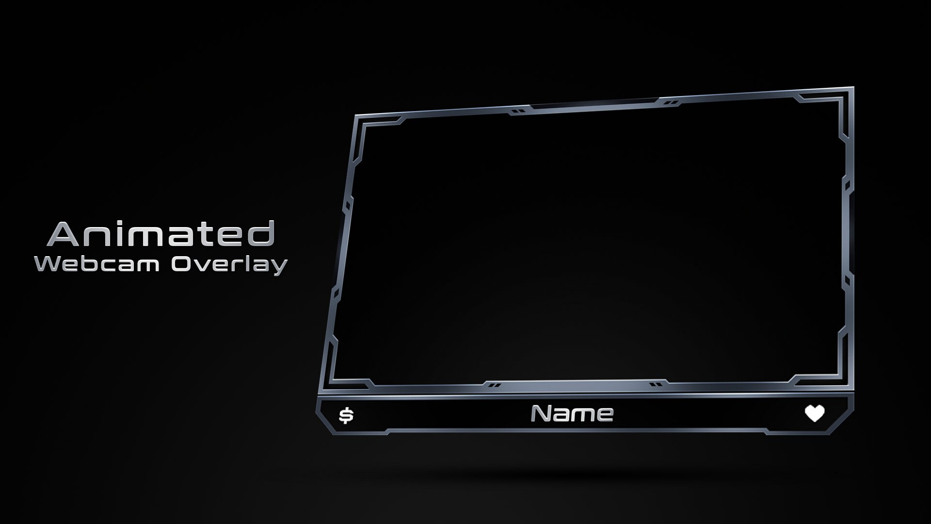 Grey Animated Webcam Overlay // Webcam Overlay Template for Streamers ...