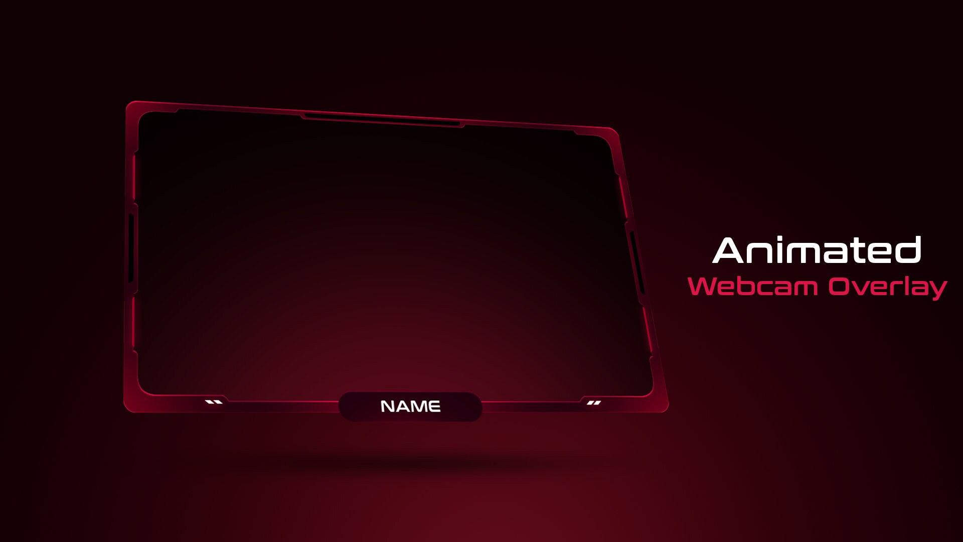Animated Rounded Webcam Overlay Template // Red Webcam Overlay Template // Stream Overlays ...