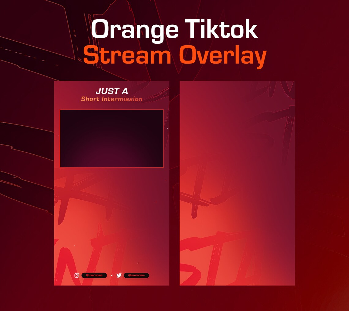 Orange Tiktok Stream Overlay Pack: Minimalist Design (PSD+PNG) - Etsy