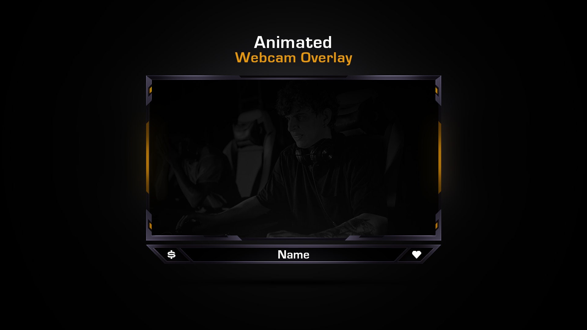 Black and Yellow Webcam Overlay/yellow Webcam Overlay/animated Facecam ...
