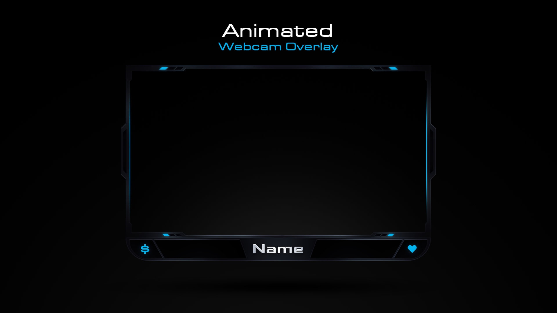 Animated Webcam Overlay // Clean Animated Black and Blue Webcam Overlay ...