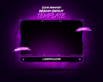 Clean Twitch Overlay Animated Webcam Overlay/twitch Stream Overlays ...