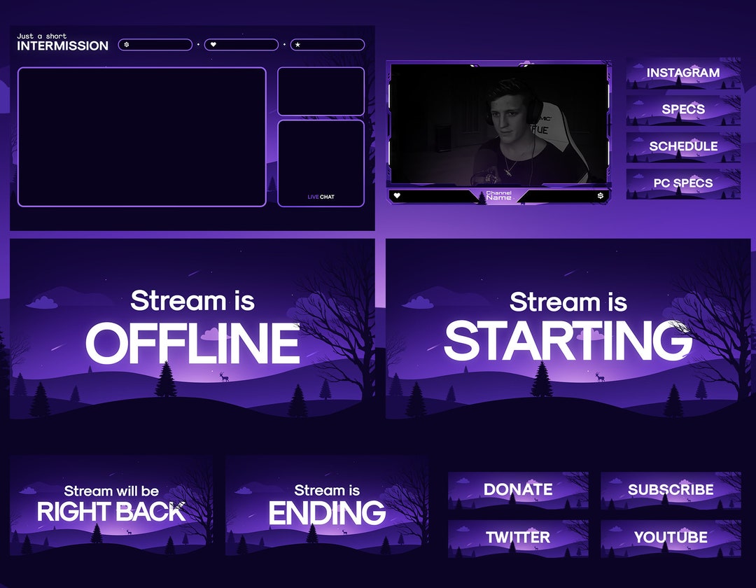 Artemis Animated Stream Overlay Pack || Aesthetic Twitch Overlays Pack ...