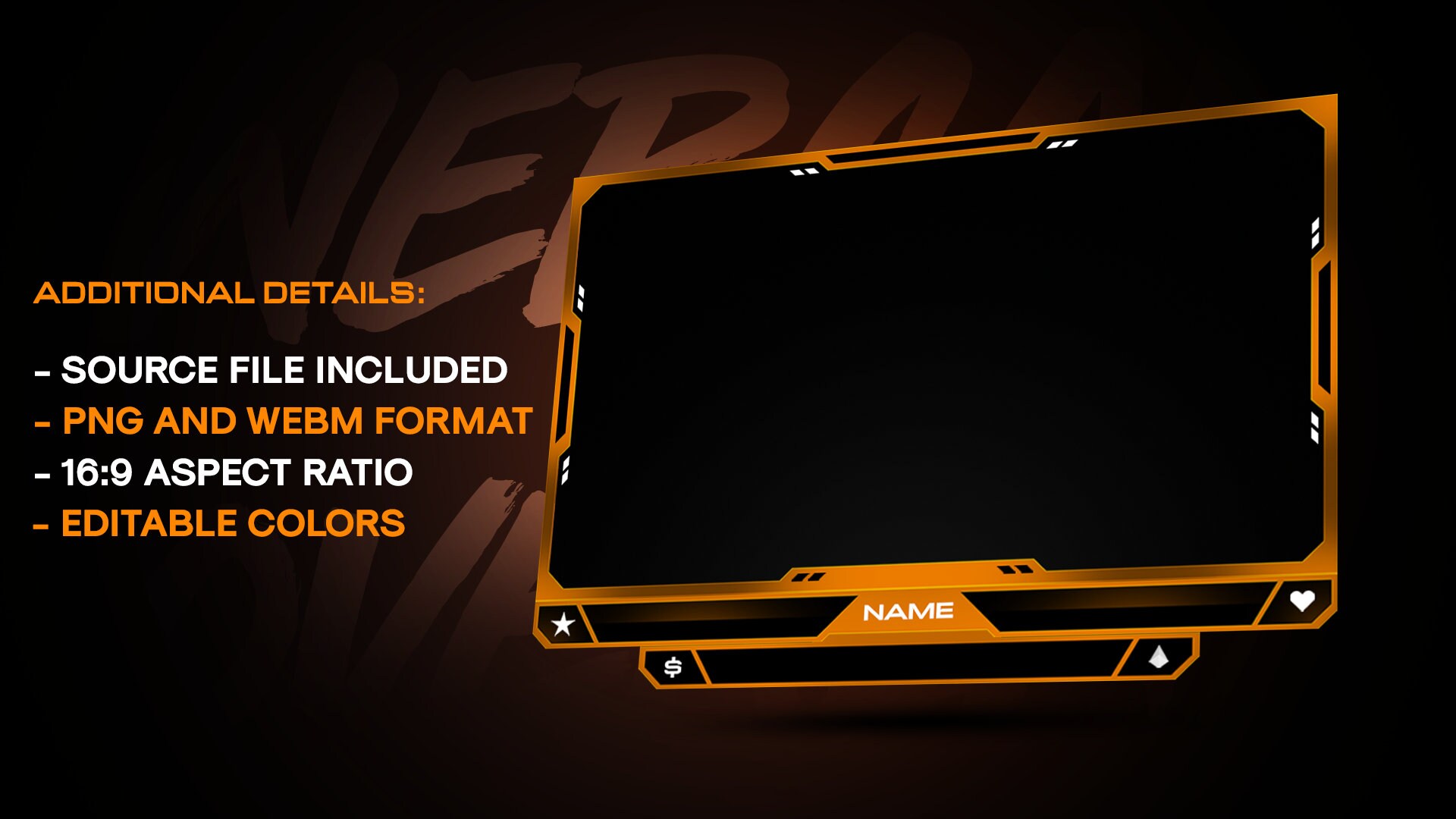 Clean Animated Webcam Overlay // Orange Animated Webcam Overlay ...