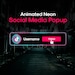 Animated Neon Social Media Popup for Youtube, Twitch, Kick Streamers ...