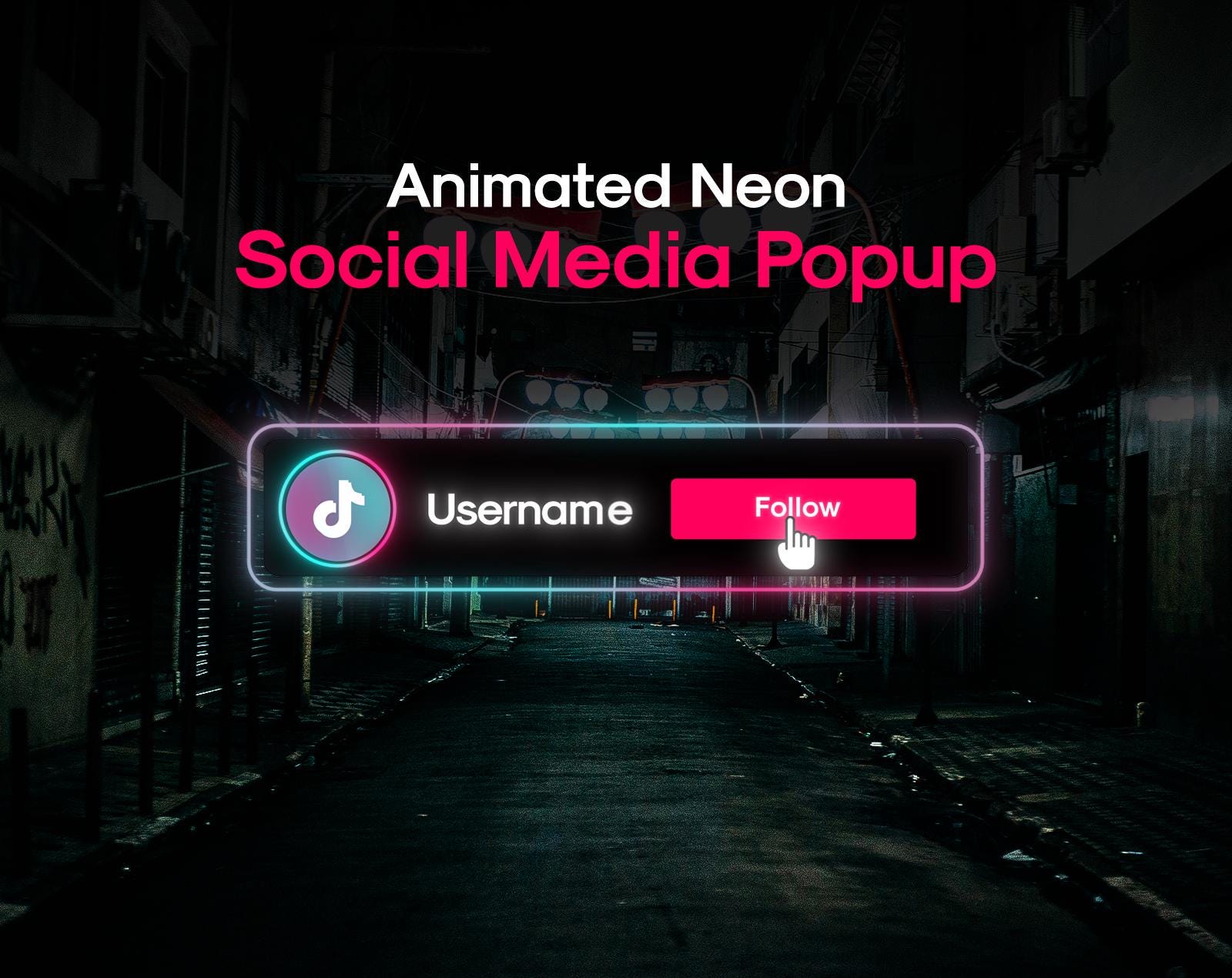 Animated Neon Social Media Popup for Youtube, Twitch, Kick Streamers ...