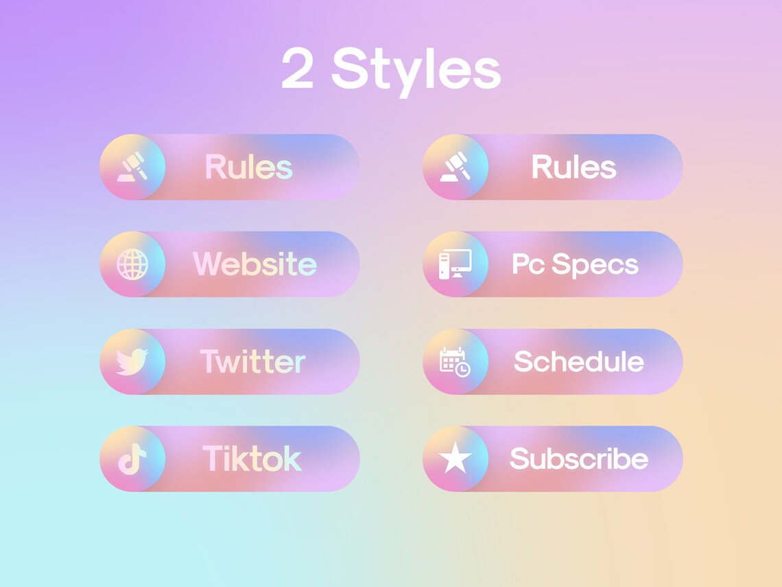 Gradient Twitch Panels Pack: Clean Stream Overlay Templates - Etsy