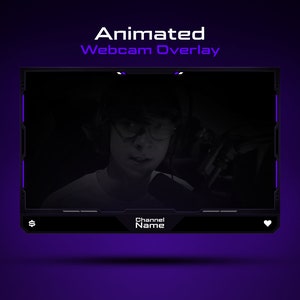 Animated Dark Purple Webcam Overlay // Clean Webcam Overlay Template ...