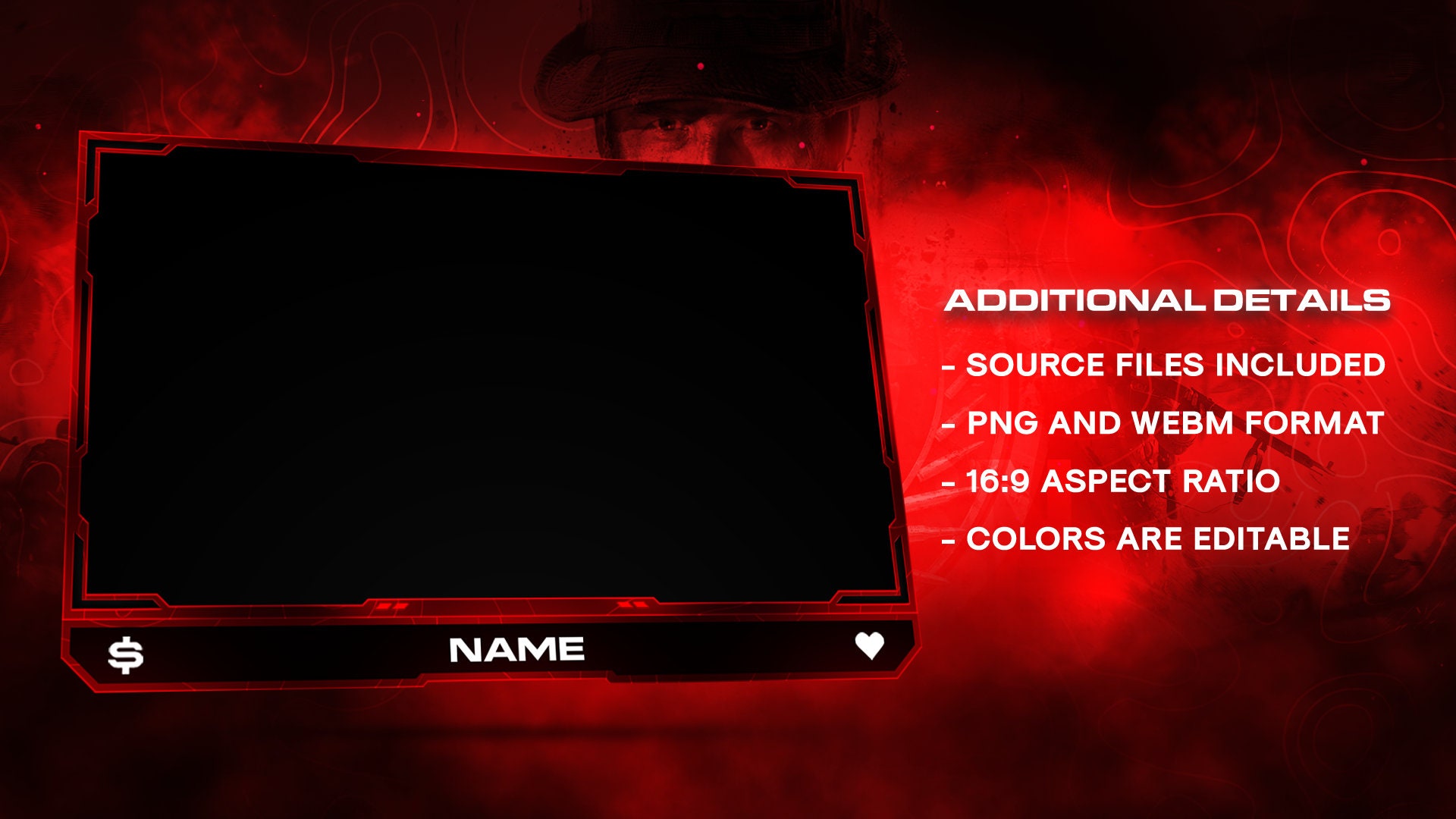 Call of Duty Modern Warfare Webcam Overlay // Animated Webcam Overlay ...