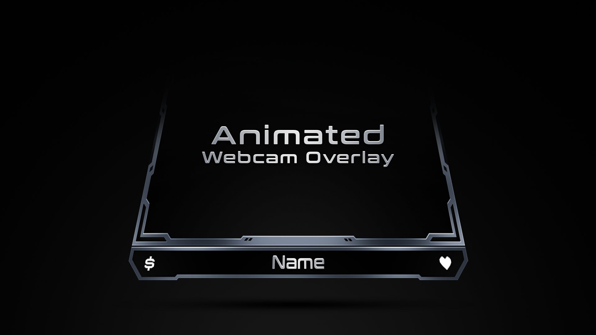 Grey Animated Webcam Overlay Template for Streamers - Etsy