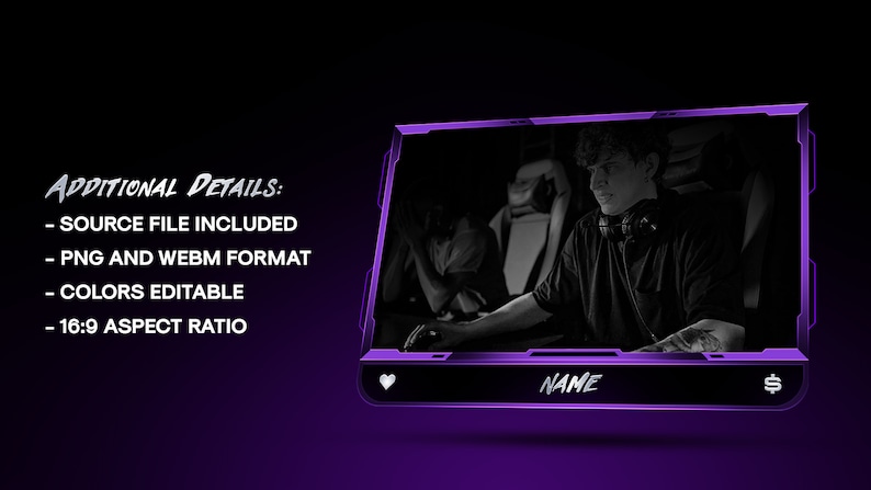 Clean Webcam Overlay // Animated Webcam Overlay Template // Kick ...