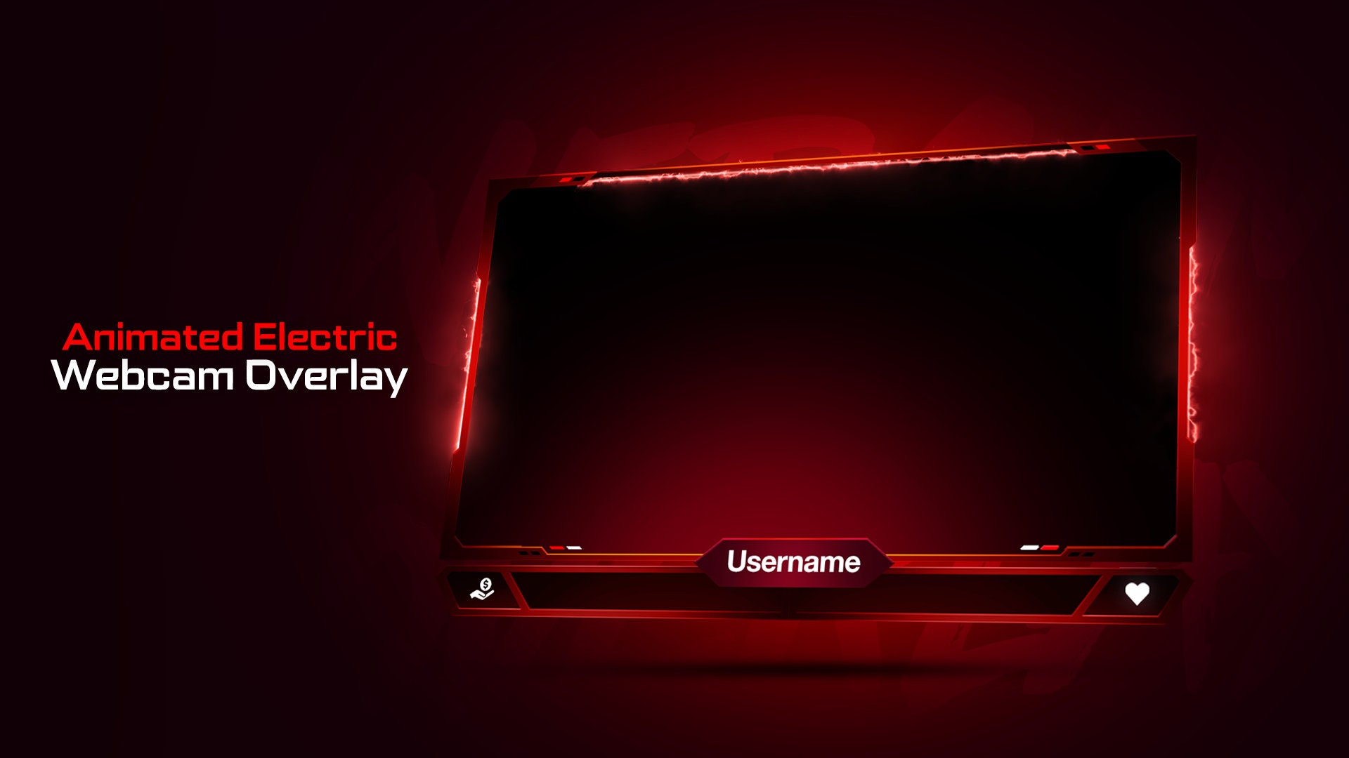 Red Electric Webcam Overlay // Animated Webcam Overlay Template ...