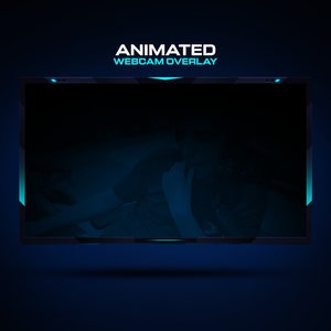 Minimalistic Webcam Overlay // Animated Blue Webcam Overlay Template ...