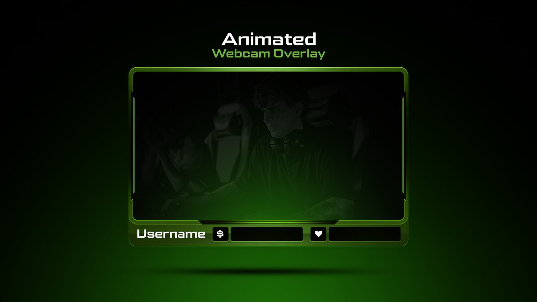 Clean Animated Webcam Overlay // Rounded Green Webcam Overlay Template ...