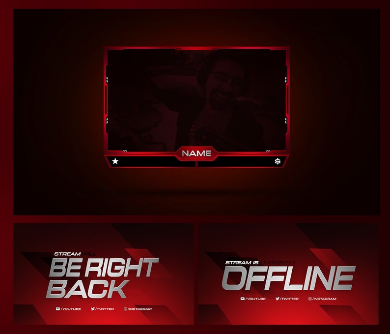 Minimal Full Stream Overlay Pack, Complete Stream Overlays Pack ...