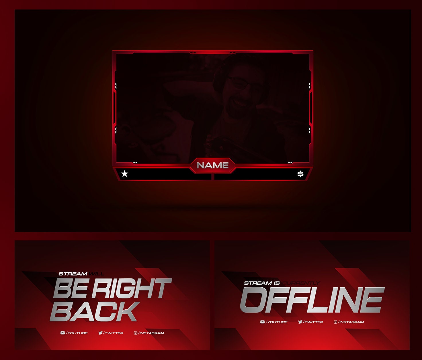 Minimal Full Stream Overlay Pack, Complete Stream Overlays Pack ...