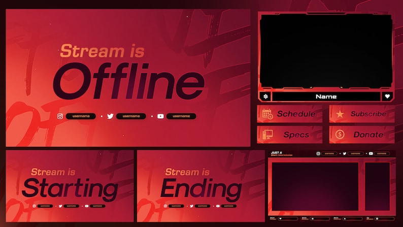 Clean and Minimal Stream Overlay Pack Orange Stream Overlay - Etsy