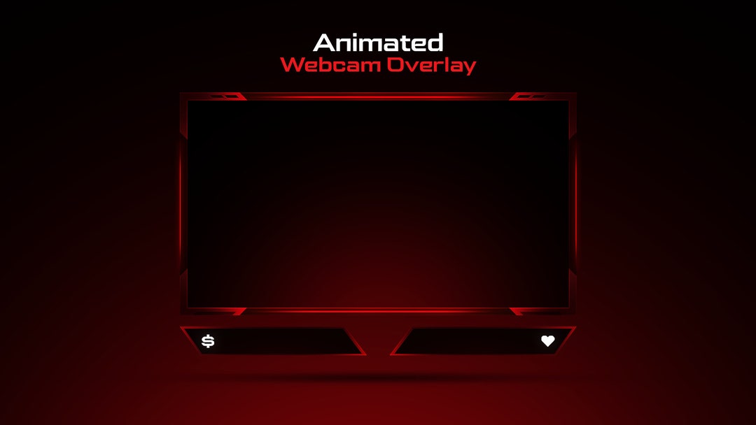 Animate Red Webcam Overlay // Minimal Red Webcam Overlay Template for ...