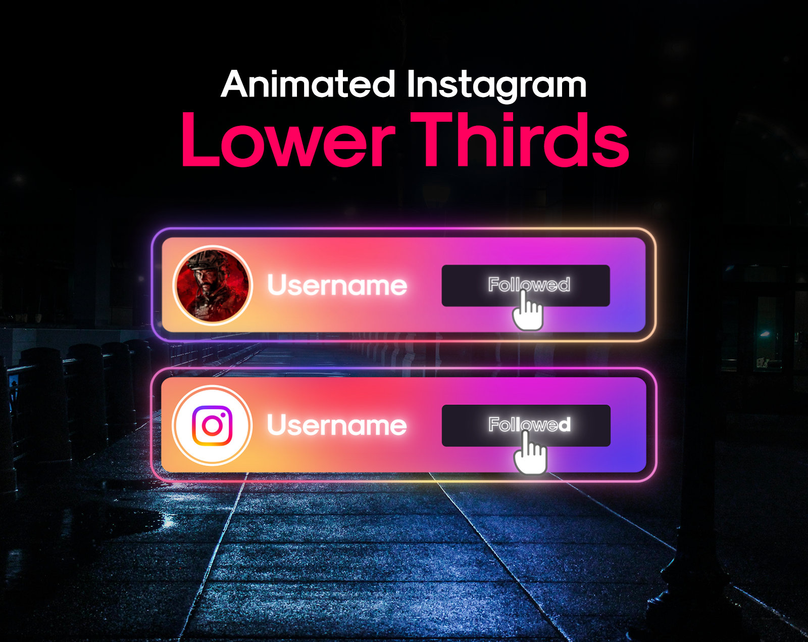 Animated Instagram Popup Animation for Youtube, Twitch, Kick Streamers ...