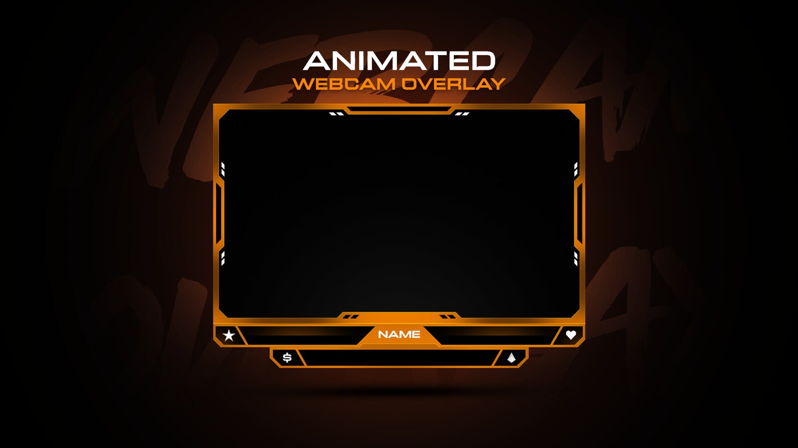 Clean Animated Webcam Overlay // Orange Animated Webcam Overlay ...