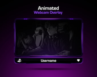Clean Animated Purple Webcam Overlay for Streamers // Twitch Overlays ...