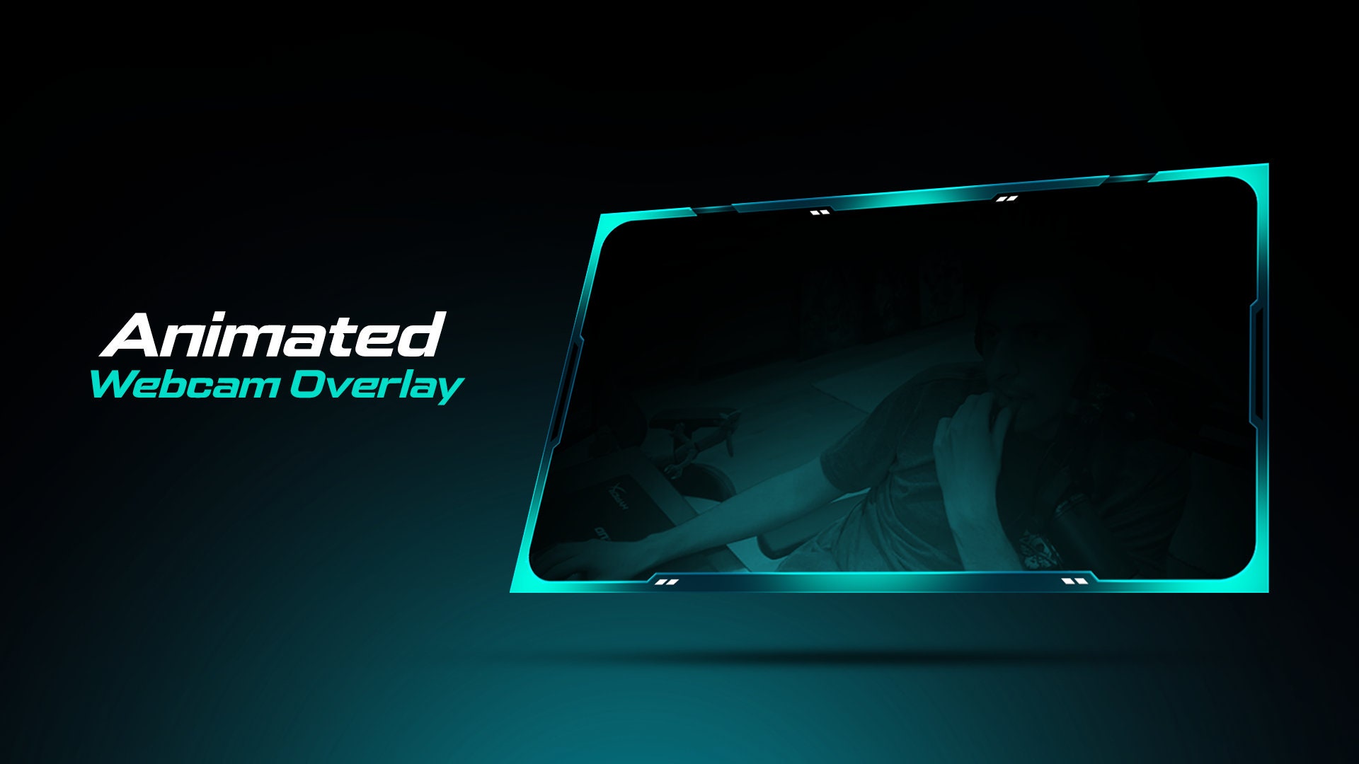 Animated Light Blue Webcam Overlay Clean Webcam Overlay Template - Etsy