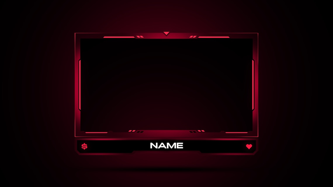 Animated Webcam Overlay Template // Red Facecam Overlay // Minimal ...