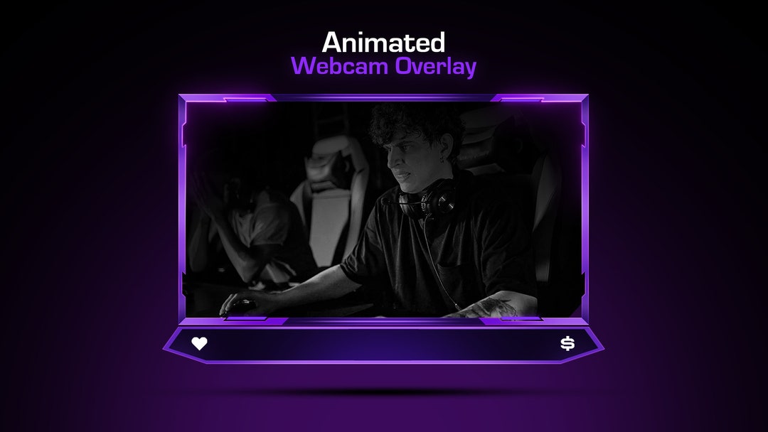 Minimal Purple Webcam Overlay // Animated Purple Webcam Overlay ...