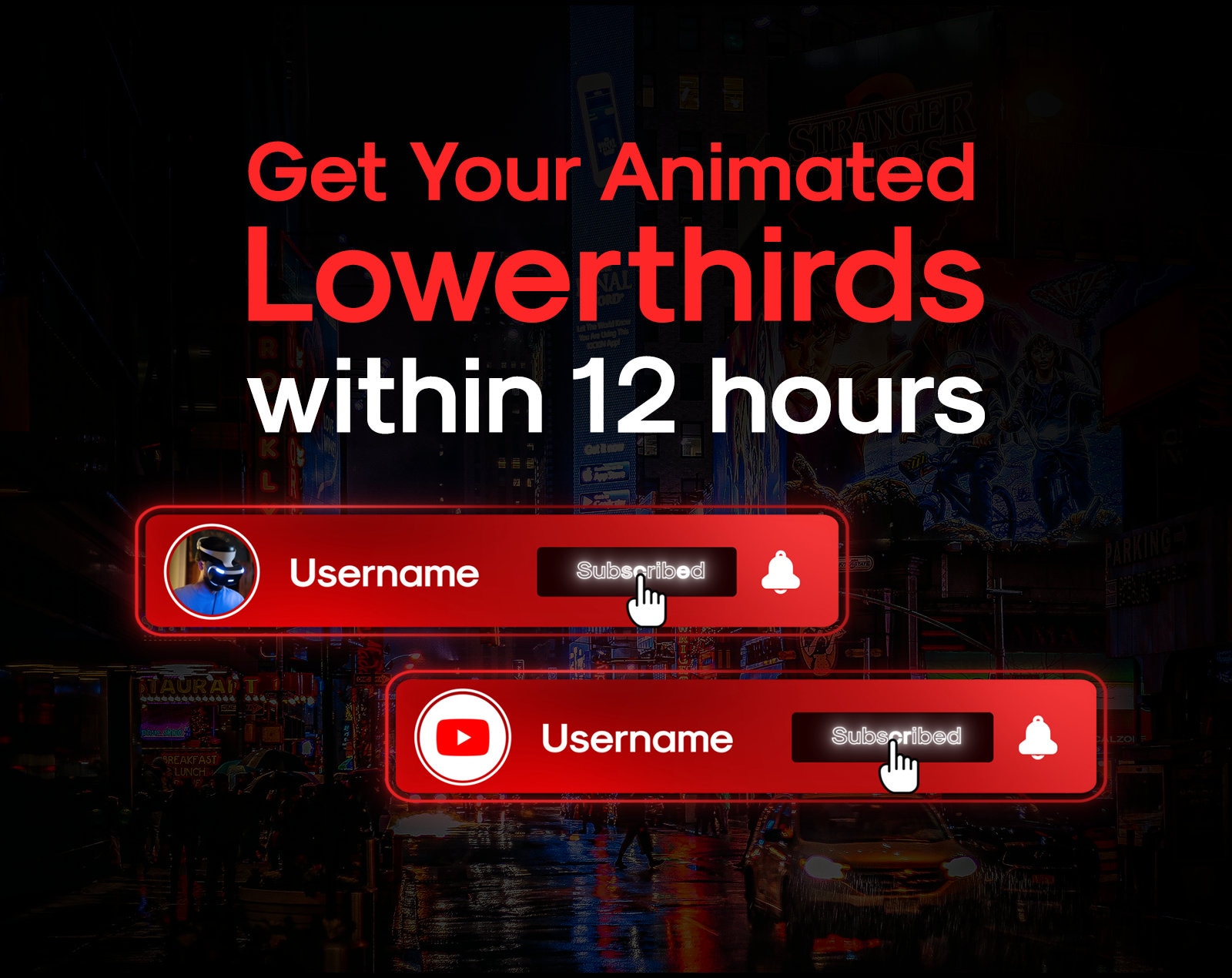Animated Youtube Popup Animation for Youtube, Twitch, Kick Streamers ...