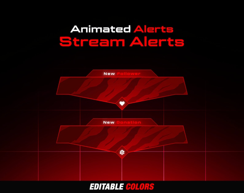 Animated Red Stream Alerts: Twitch/kick/youtube - Etsy