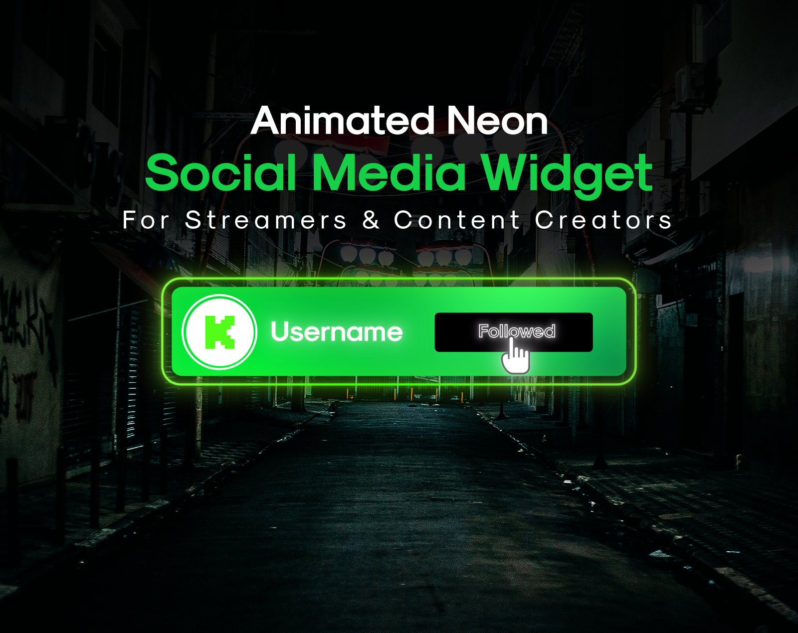 Neon Social Media Popup for Youtube, Twitch, Kick Streams and Videos ...