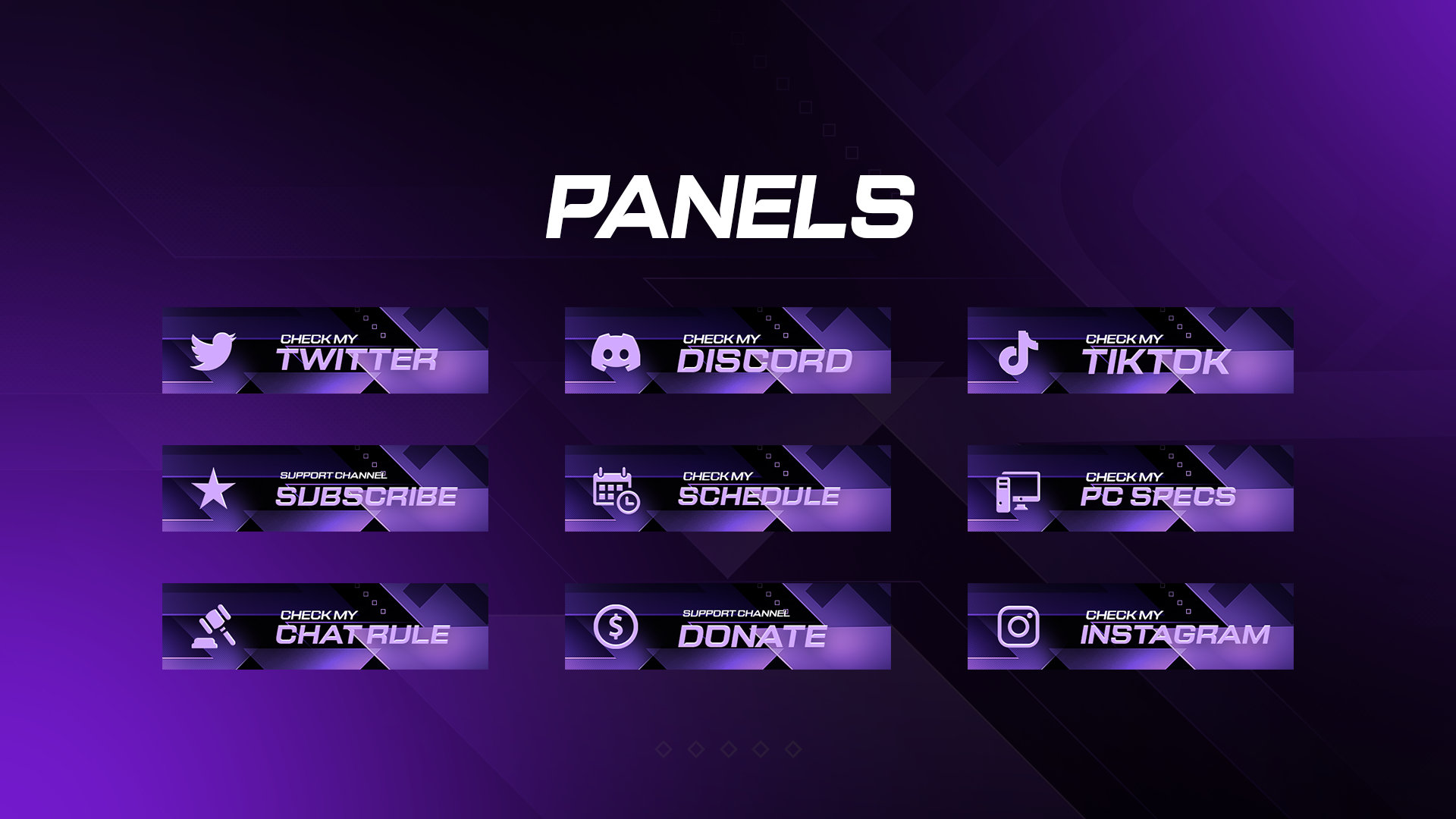 Visionary Stream Overlay Pack Minimal Full Stream Overlays Pack Screens ...