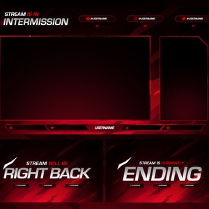 Minimal Red Stream Overlay Pack for Twitch, Kick & Youtube Streamers ...