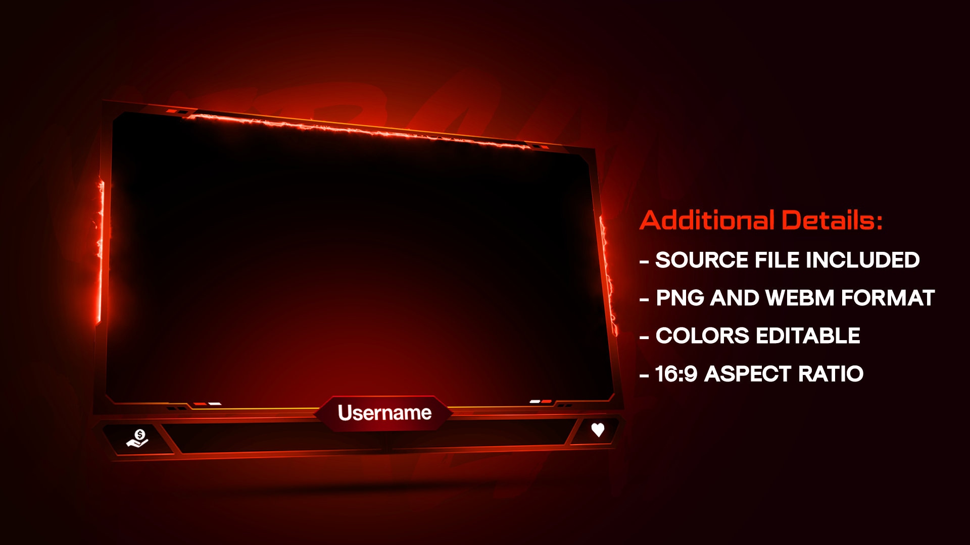 Animated Electric Webcam Overlay: Orange Twitch Stream Template - Etsy