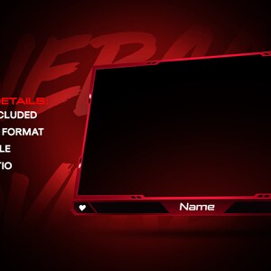 Red Animated Webcam Overlay: Clean Stream Overlay Template - Etsy